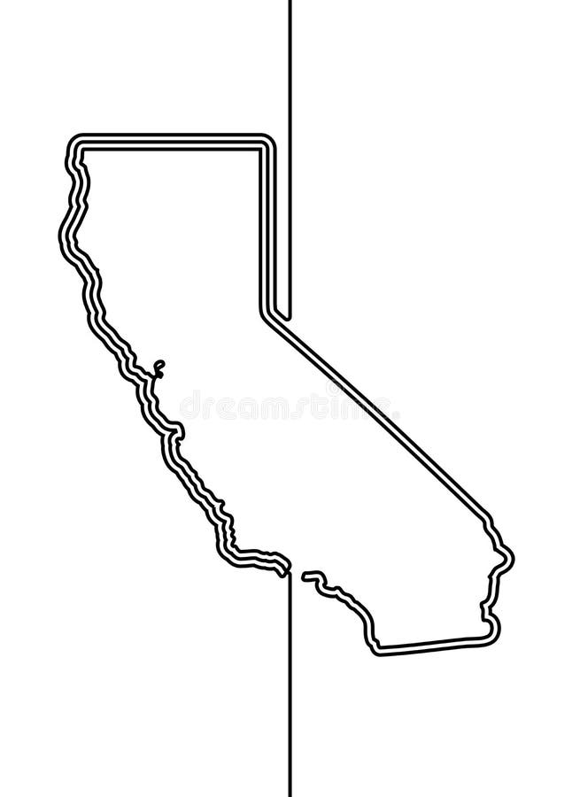 California Continuous Contour Vector Line Drawing Stock Vector ...
