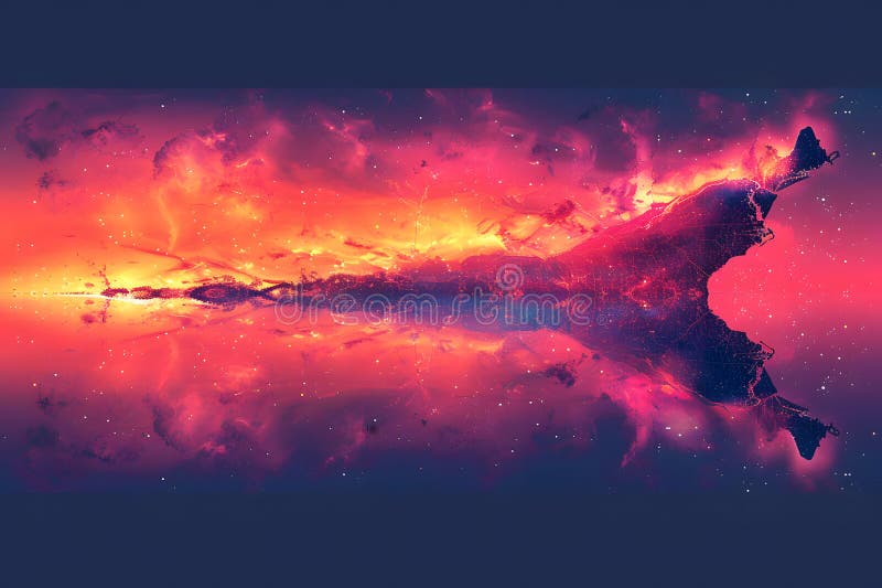 California Digital Map Illustration - a Perfect Blend of Form and ...