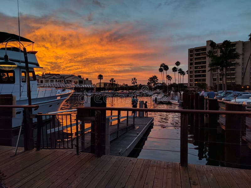 California dock sunset editorial photo. Image of newport - 97364941
