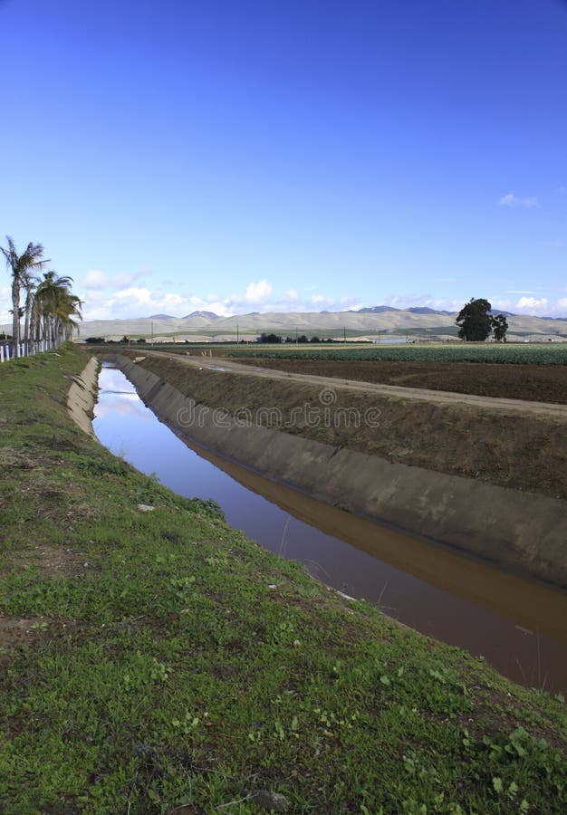 California Drainage Ditch stock image. Image of channels - 10479233