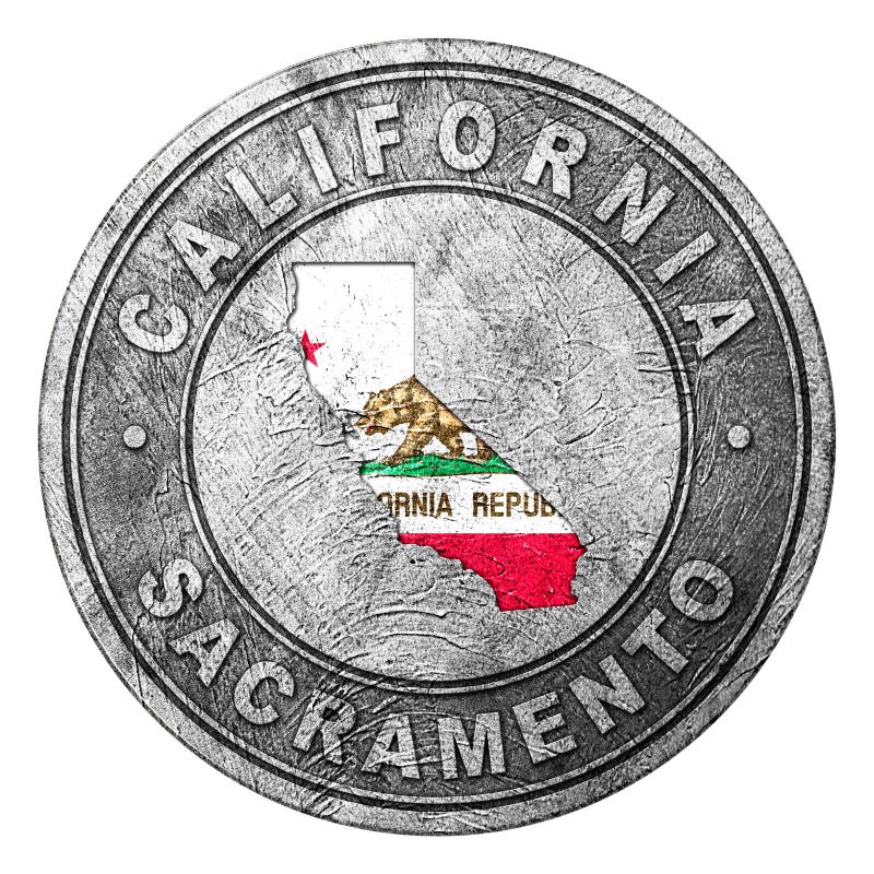 California Flag Button with Map Stock Illustration - Illustration of ...
