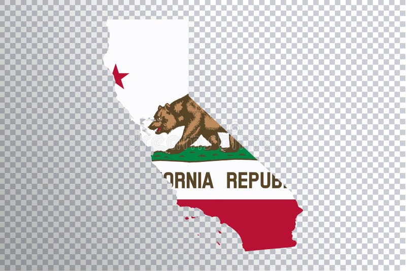 California Flag on Map, Transparent Background Stock Illustration ...