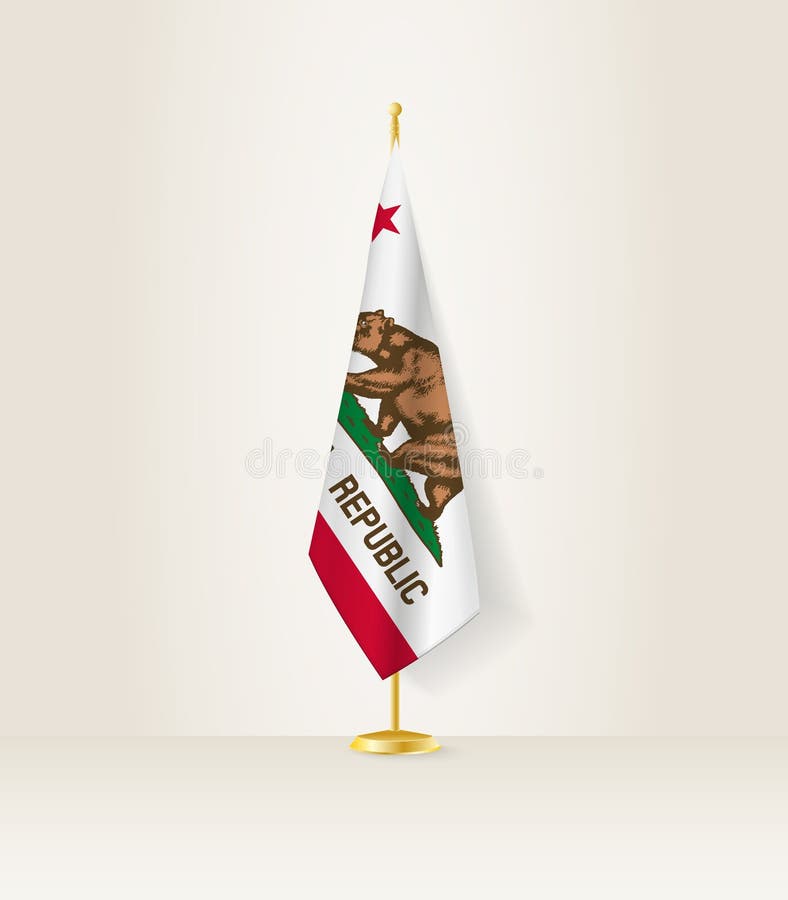California Flag on a Flag Stand Stock Vector - Illustration of flag ...