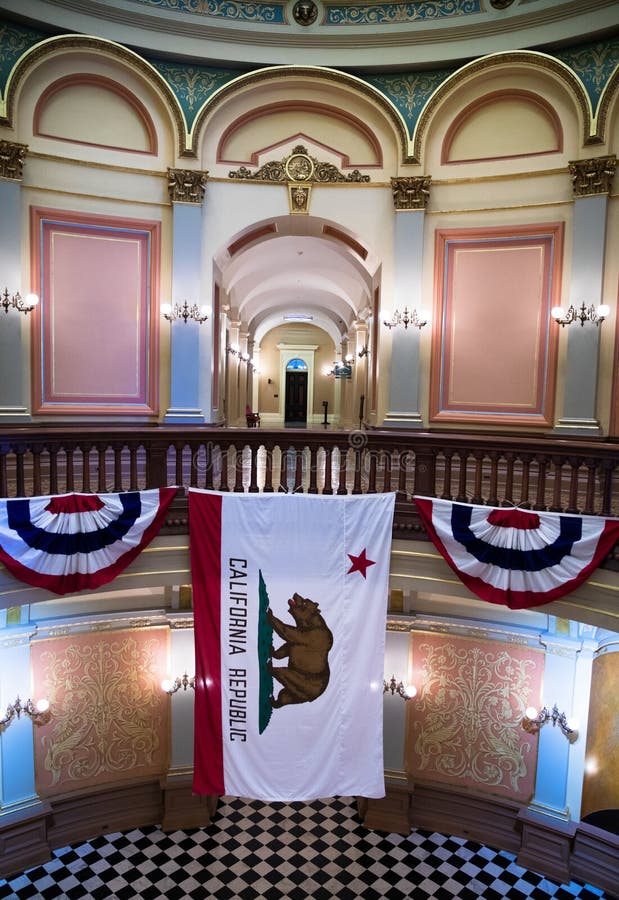 California Flag in State Capitol, Sacramento Stock Photo - Image of ...