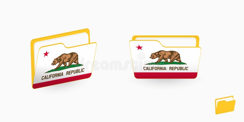 California Flag on Two Type of Folder Icon Stock Illustration ...