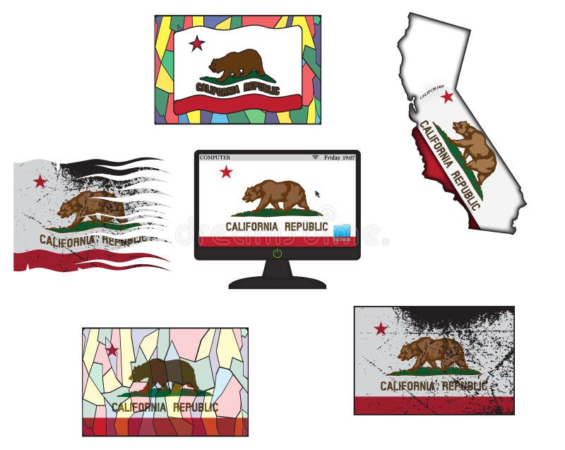 California Flag Variations stock illustration. Illustration of white ...
