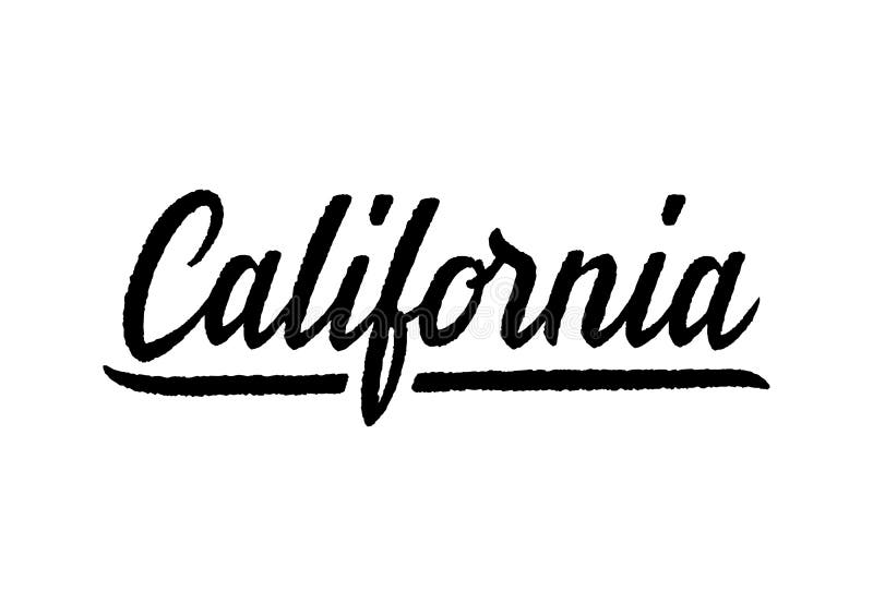 California Hand Lettering on White Background Stock Vector ...