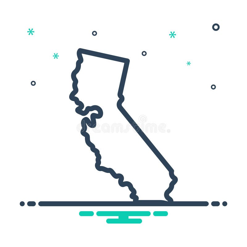 Mix Icon for California, Country and Continent Stock Illustration ...