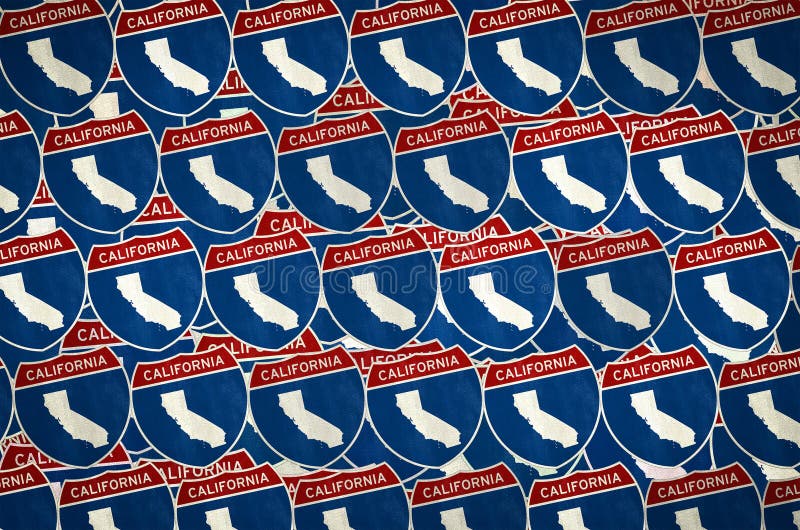 California Interstate Sign Pattern Stock Illustration - Illustration of ...