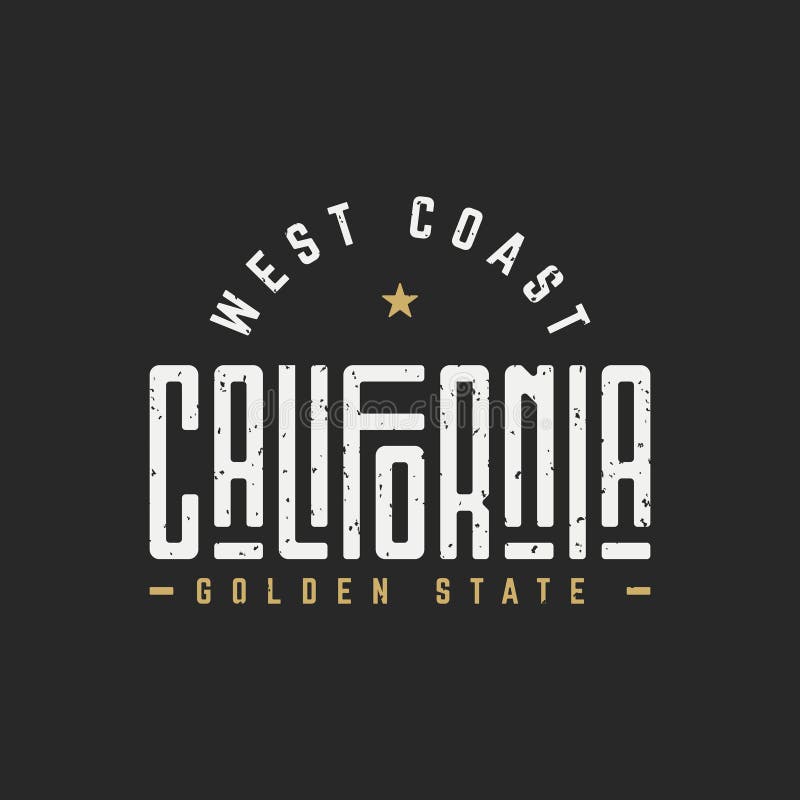 California Lettering Typography T Shirt Design Stock Illustration ...