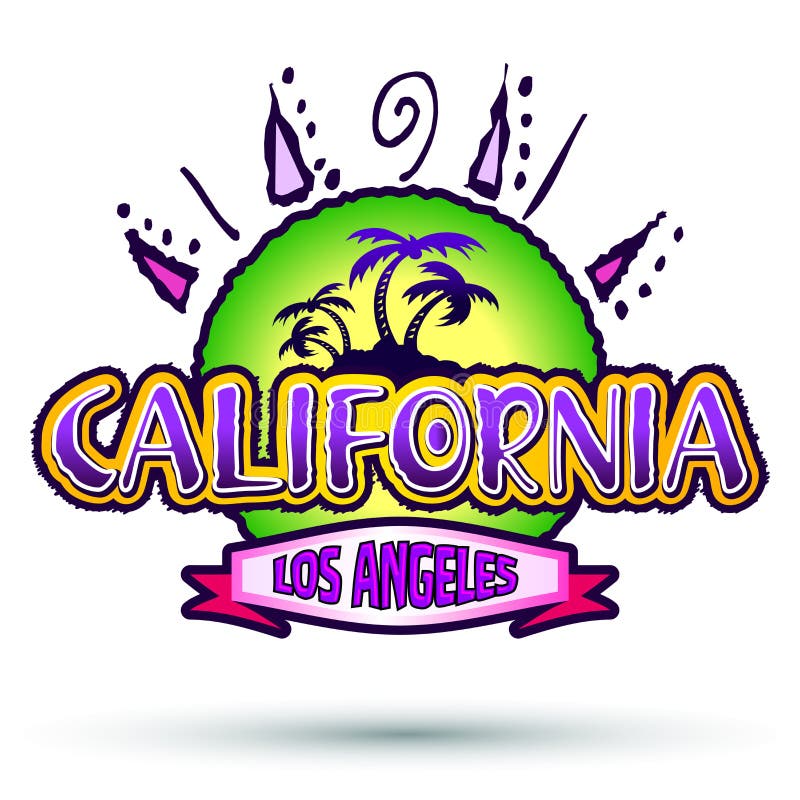 California - Los Angeles - Badge - Icon Stock Vector - Illustration of ...