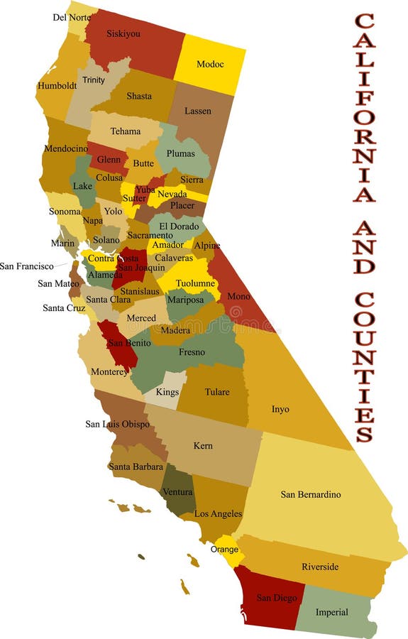 California map. stock vector. Illustration of cartography - 11574573