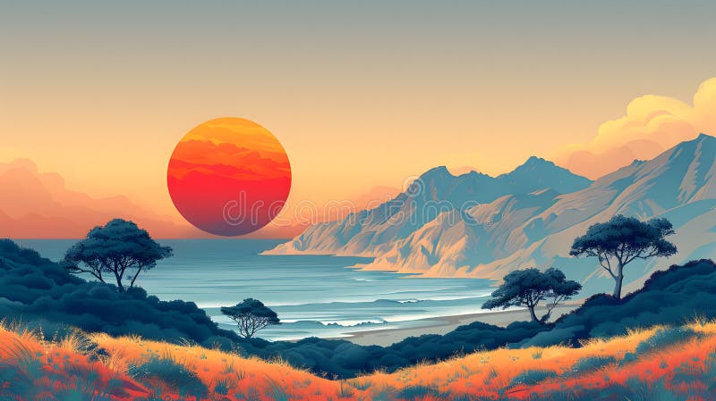 California Map Illustration - Minimalistic Digital Design Concept Stock ...