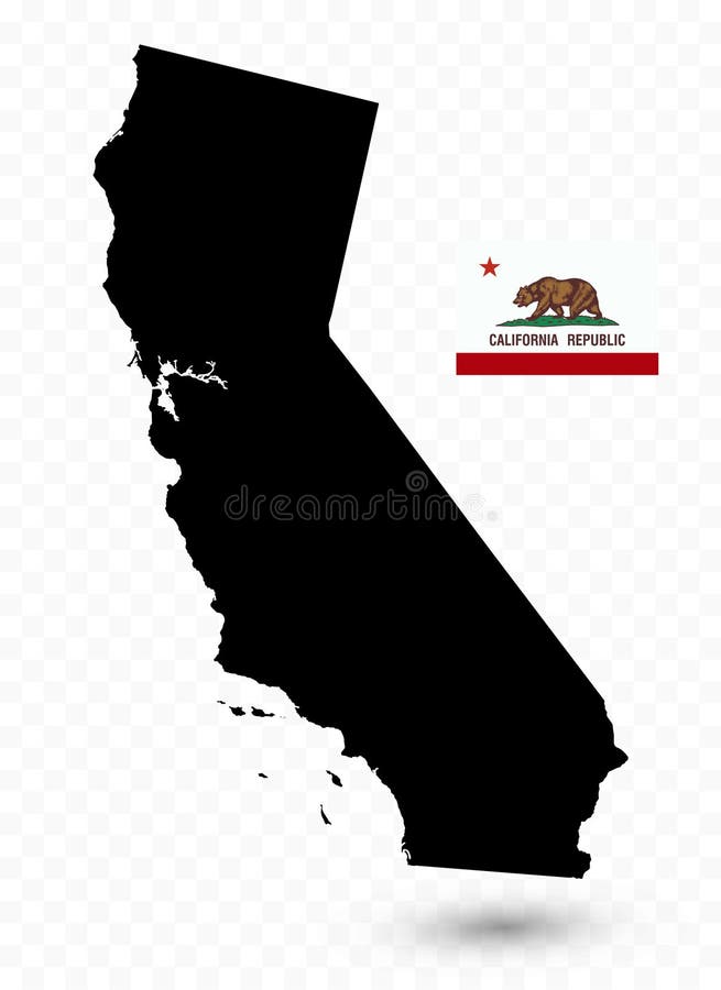 California Map Isolated on Transparent Background Stock Vector ...