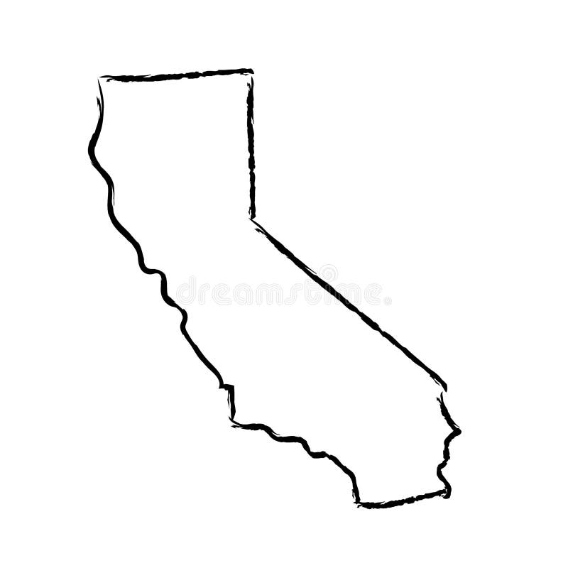 California Map Outline Concept Sketch Stock Vector - Illustration of ...