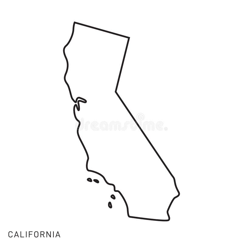 California Map Outline Vector Design Template. Editable Stroke Stock ...