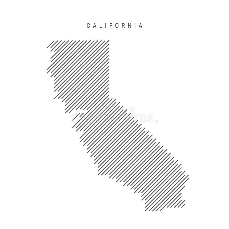 California Map from Pattern of Black Slanted Parallel Lines. Flat ...