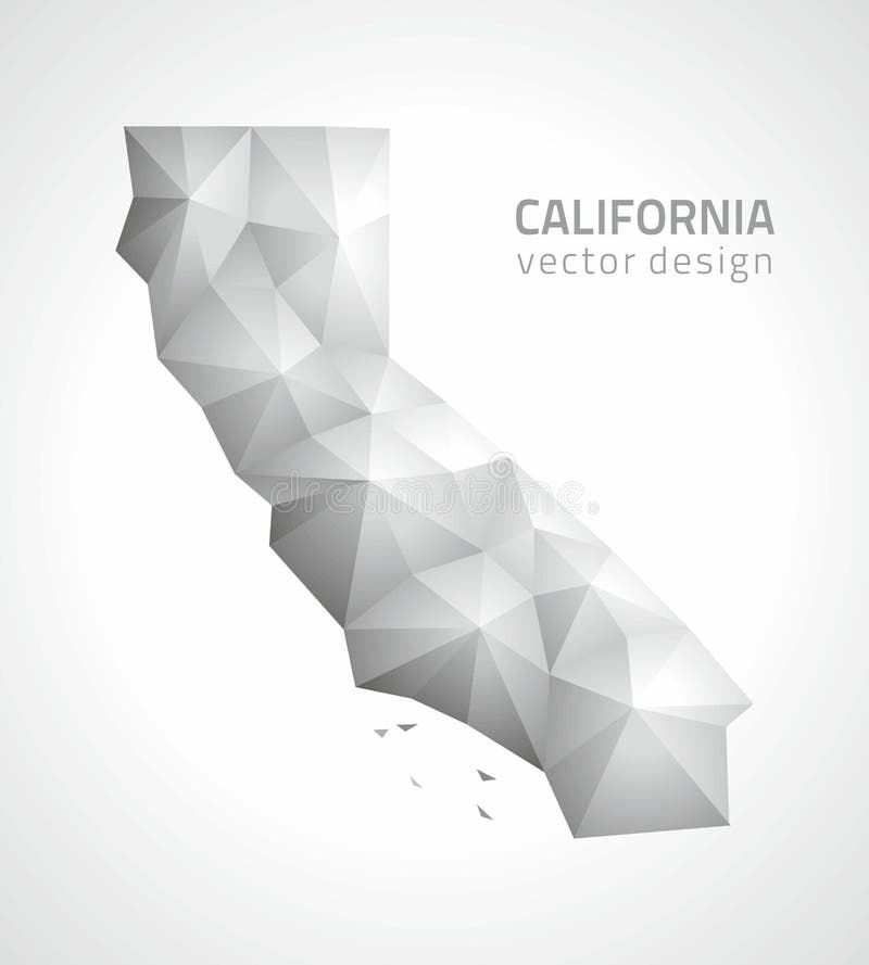 California Vector Black Triangle Mosaic Outline Map Stock Vector ...