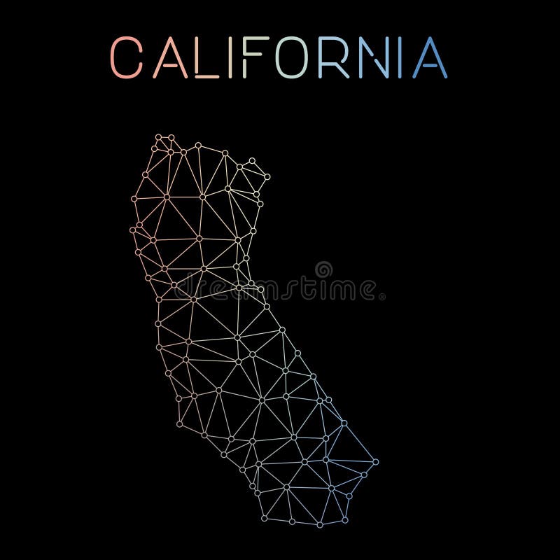 California network map. stock vector. Illustration of california - 92820850