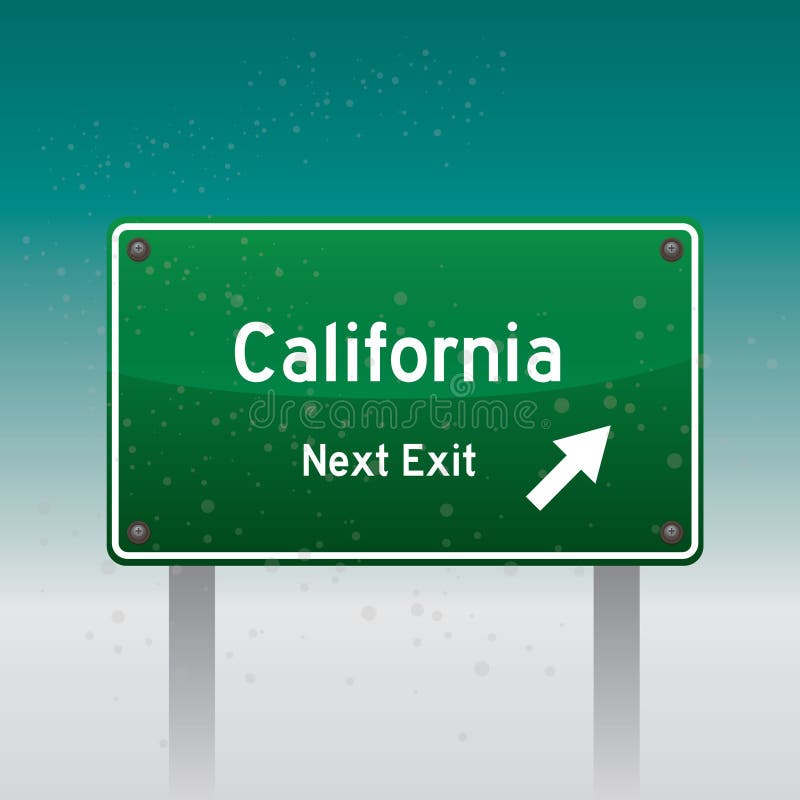 California Next Exit Sign. Vector Illustration Decorative Design Stock ...