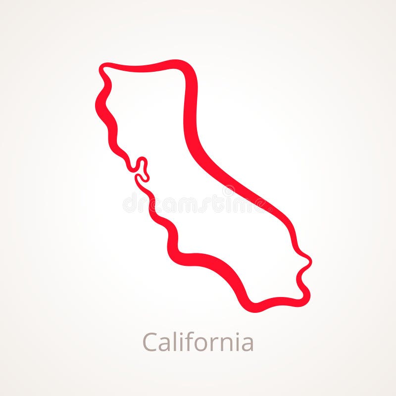California - Outline Map stock vector. Illustration of isolated - 320459518