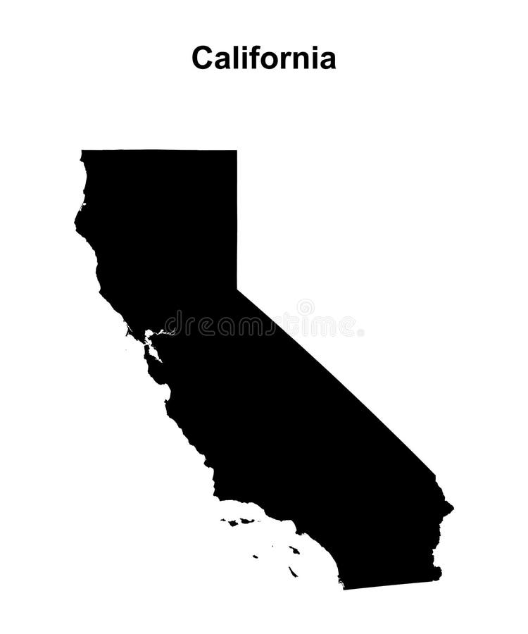 California outline map stock vector. Illustration of region - 360687874