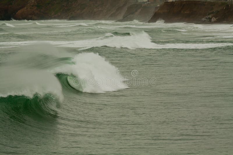 California Pacifica Coast the Winter Storm Wave Stock Photo - Image of ...