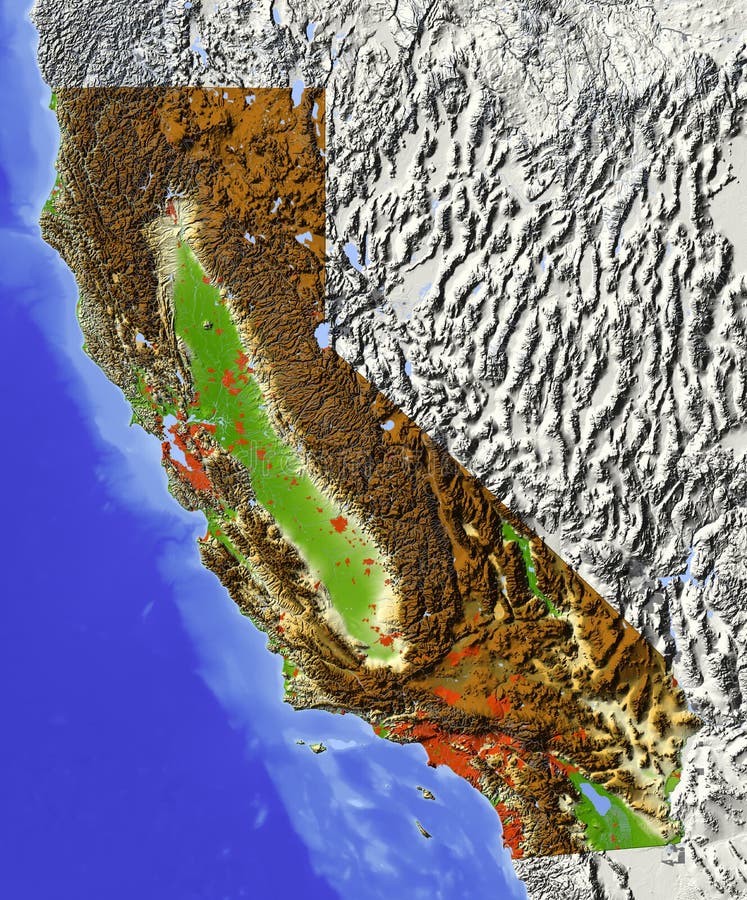 California Physical Features Map
