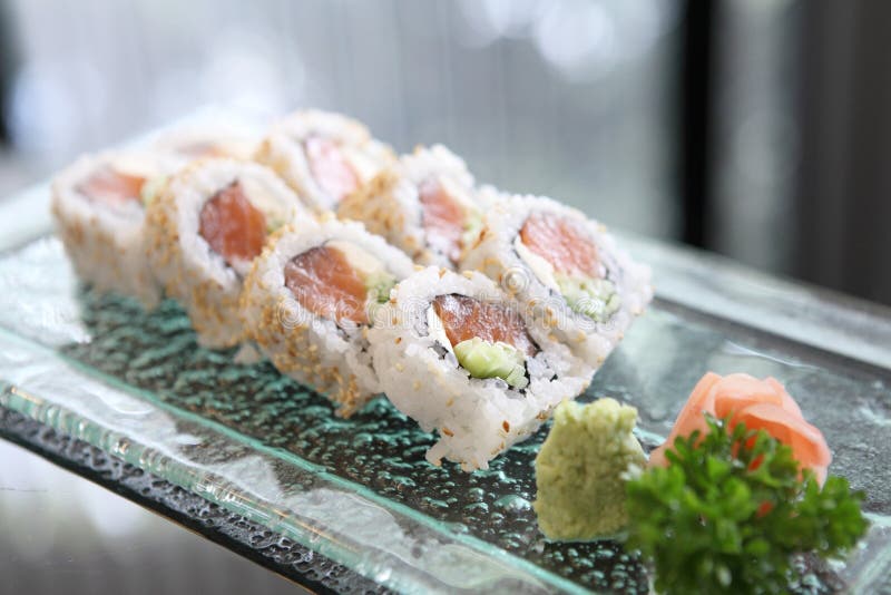 California roll stock photo. Image of dinner, japanese - 141552700