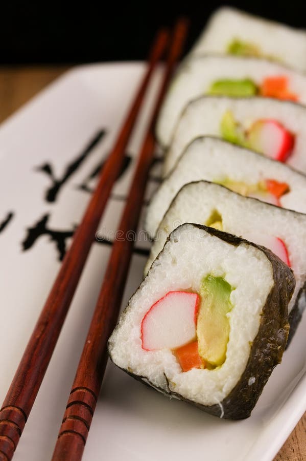 California Rolls stock image. Image of rolls, food, plate - 6572235