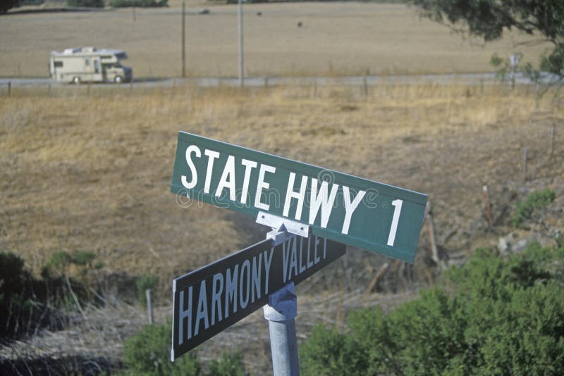 California Route 1 sign stock image. Image of state, transportation ...