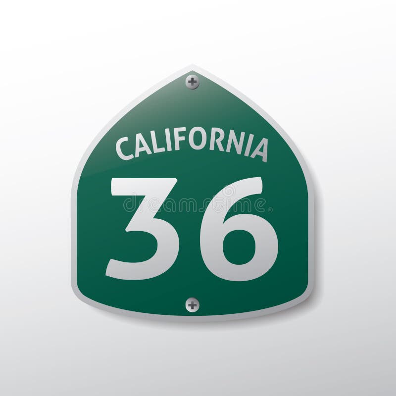 California 36 Route Sign. Vector Illustration Decorative Design Stock ...