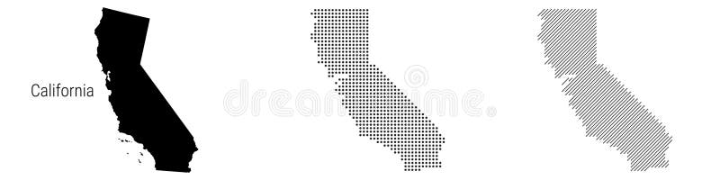 California Silhouette Map and Two Patterns of Dots and Slanted Lines ...