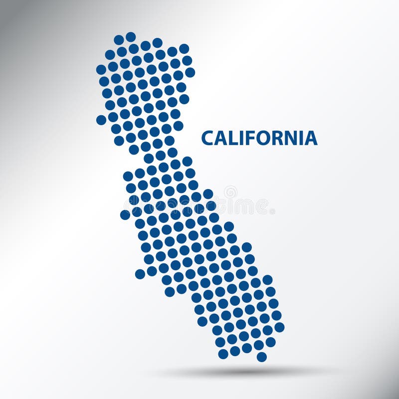 California State Abstract Dotted Map Stock Vector - Illustration of ...