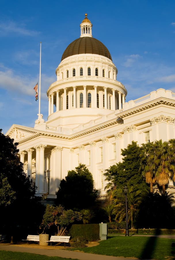 California State Capitol at Sunset Stock Image - Image of mandate ...
