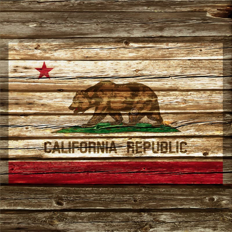California State Flag Painted on Old Rustic Wood Wall Stock Vector ...