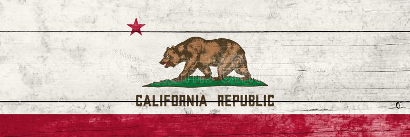 California State Flag on a Wooden Surface. Banner of the Grunge ...