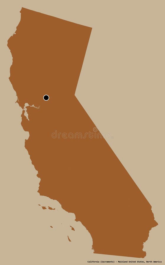 California, State of Mainland United States, on Solid. Pattern Stock ...