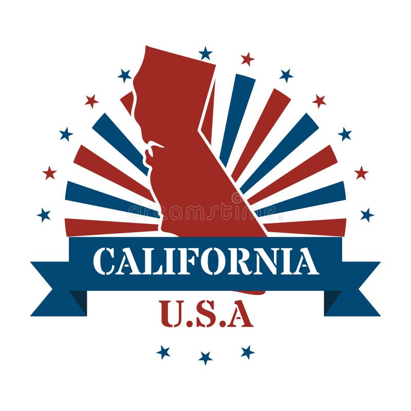 California State Map Label. Vector Illustration Decorative Design Stock ...