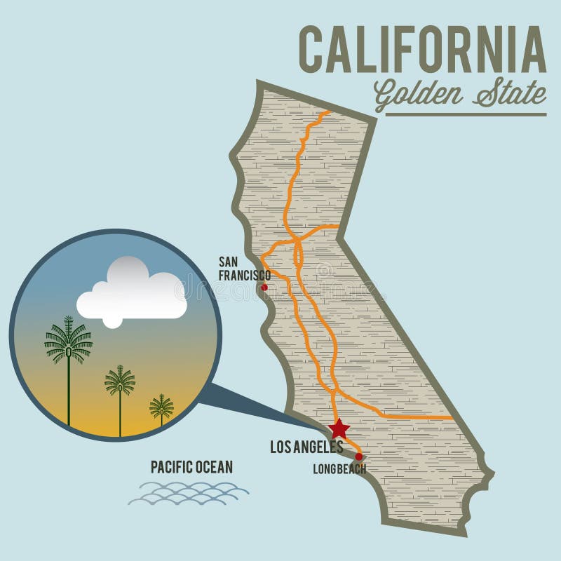 California State Map. Vector Illustration Decorative Design Stock ...
