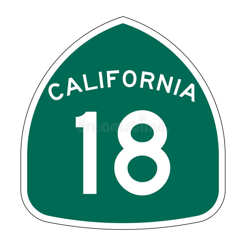 California State Route 18 Sign Stock Illustration - Illustration of ...