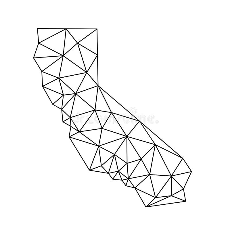 California State Simple Polygon Map Stock Vector - Illustration of ...