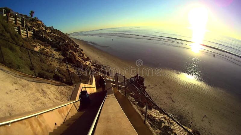 California Sunset Stairs To the Beach 2 Stock Video - Video of ...