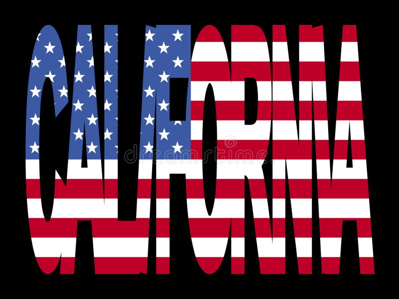 California Map with Flag Illustration Stock Illustration - Illustration ...