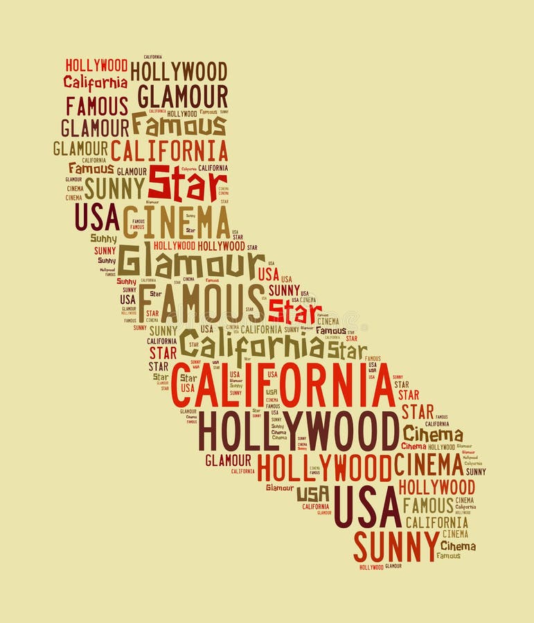 California word cloud stock illustration. Illustration of famous - 47080982