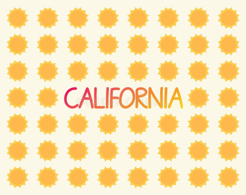 California Word and Sun Pattern Stock Vector - Illustration of ...
