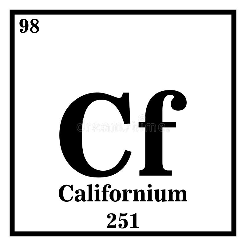 Californium Periodic Table of the Elements Vector Illustration Eps 10 ...
