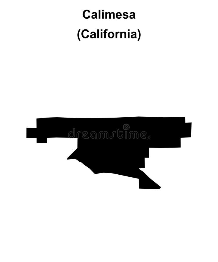 Calimesa outline map stock vector. Illustration of area - 356992227