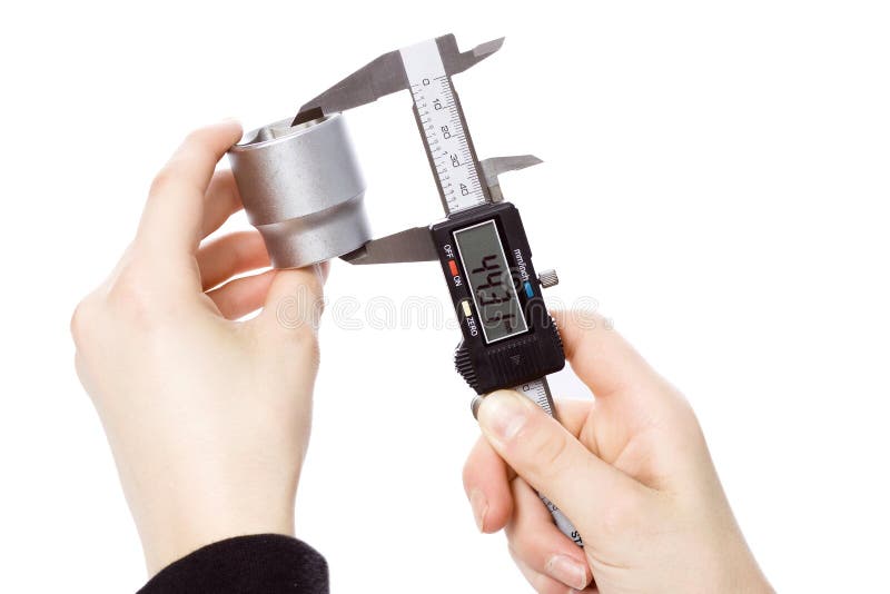 Caliper stock photo. Image of hand, tools, isolated, background - 12980158