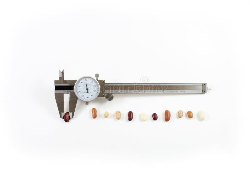 Caliper with Beans in a Line Stock Image - Image of analog, instrument ...
